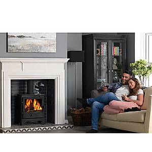 HEUNGBERANT Wood Burning Stove Fan Heat Powered Fireplace Fan for WoodLog BurnerFireplace, Black… (updated 4 blades)