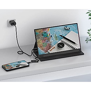 OUNSHLI Portable Monitor for Laptop 16.1 Inch Full HD 1080P Dual Computer Monitor USB C HDMI with Speakers, Flat Travel Monitor for MacBook Pro PS4 PS5 PC, Smart Cover&Screen Protector Included…