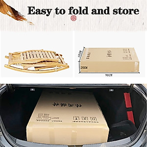 MEHWSUR Garden Recliner Chairs Patio Lounge Chairs Bamboo Rocking Chair Armchair Lounging Rocker Deck Relaxing Recliner Lounger Zero Gravity Chair Wooden Sun Lounger Chairs (Color : Without pad)