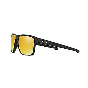 Oakley Men's OO9341 Sliver XL Rectangular Sunglasses, Matte Black/24K Iridium, 57 mm