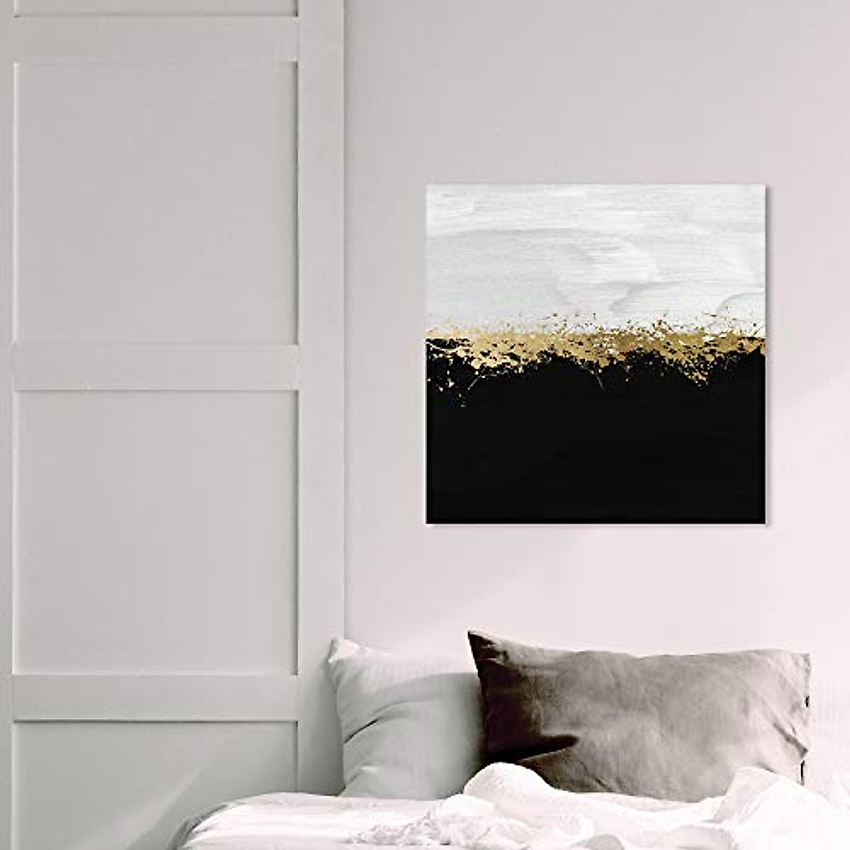 The Oliver Gal Artist Co. Abstract Wall Art Canvas Prints 'Halfway in Black and White' Home Décor, 20 in x 20