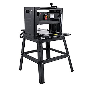 VEVOR Thickness Planer 12.5 inch Wood Planer Foldable 1500W Thickness Planer Woodworking 315"/min Feed Rate Double Cutter Benchtop Thickness Planer with Dust Exhaust Interface Stand for Woodworking