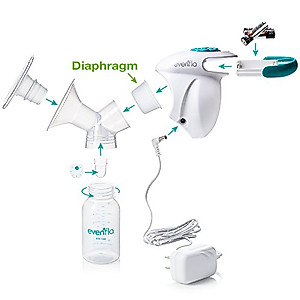 Evenflo Feeding Replacement Silicone Diaphragms for Advanced Breast Pumps (Pack of 2), Clear