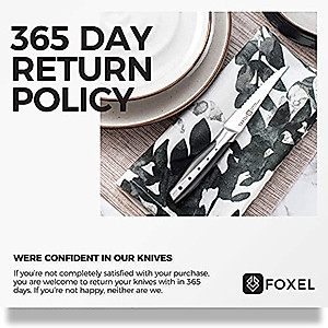 FOXEL Dishwasher Safe Steak Knives Knife Set of 4, 8, or 12 - Serrated Steak Knife Set w/Japanese Stainless Steel, Full Tang Handle, and Rust Resistant Blade - Steak Knifes Gift Box Set