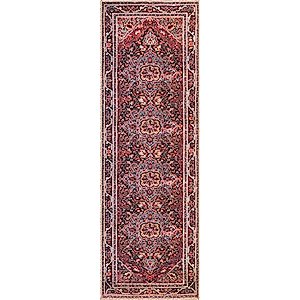 Unique Loom Revival Collection Traditional Medallion Border Burgundy/Black Runner Rug (2' 0 x 6' 0)