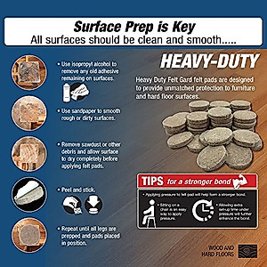 Shepherd Hardware 9873 1-Inch Heavy Duty Self-Adhesive Felt Furniture Pads, 48-Count, Brown