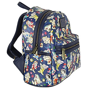 Loungefly Disney Snow White and the Seven Dwarfs Floral Watercolor Allover Print Mini Backpack
