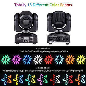 Tomshine Moving Head 15 colours and 8 gobos DJ Lights 9 / 11 Channel 30W LED Stage Light with colours mix for Party Disco DJ Show KTV