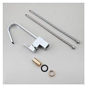 YAYAZUJI Bathroom Basin Faucet 360 Swivel Waterfall Spout Brass Bathtub Faucet Kitchen Mixer Faucet,Basin Faucet, Chrome, ZS-998