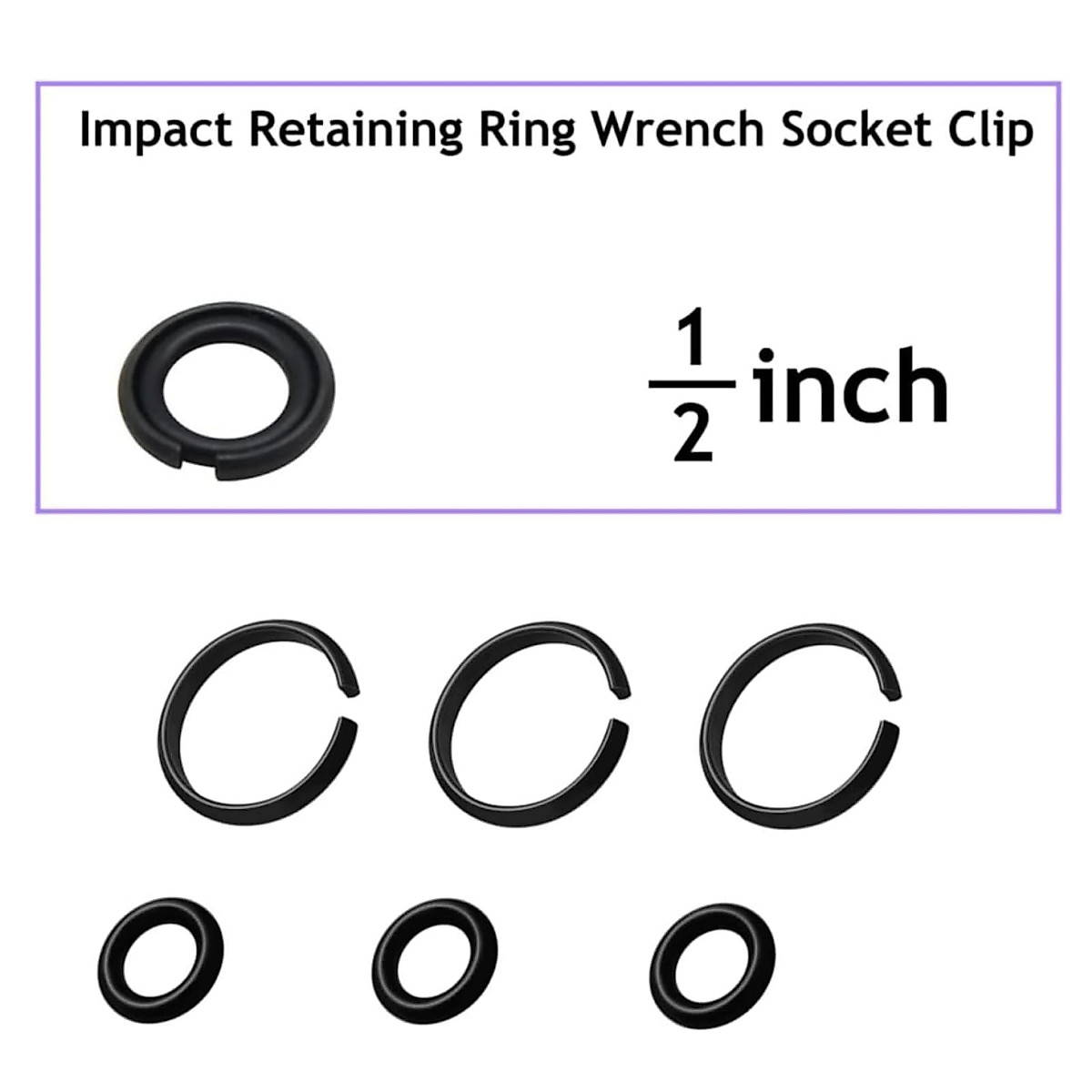 (6+6 Sets) 1/2” Impact Retaining Ring Friction Ring & 3/8” Impact Retaining Ring Friction Ring Anvil Clip with O-Ring for Milwaukee Electric Pneumatic Type Impact Wrench
