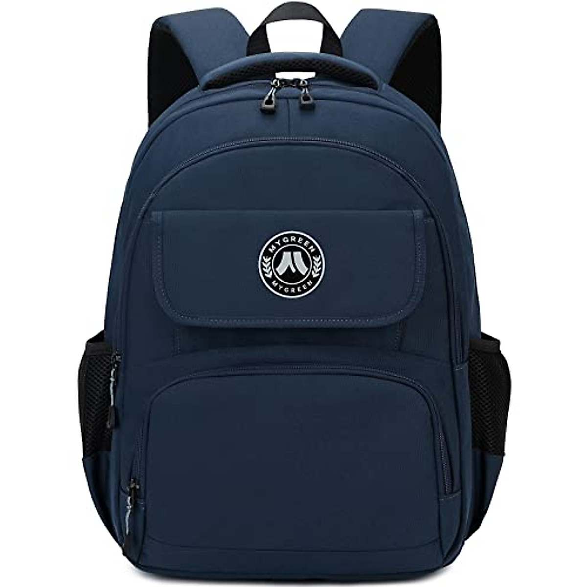 Mygreen Printed Dual Compartment 15.6 inch Laptop & Tablet Backpack for School, Travel, & Work, Purple, Laptop Campus Backpack Dark Blue