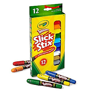 Crayola Twistables Slick Stix Crayons, 12 Count, Oil Pastel Alternative, Ages 3 & Up, Assorted