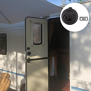 WINOMO Black Locking Flush Pull Slam Latch Hatch Lift for Marine Boat Camper Rv Trailer