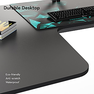 EE EUREKA ERGONOMIC 61 inch L Shaped Corner Desk,Ergonomic Gamer Table with Large Mouse Pad,Long Gaming Desk for Home Office with Adjustble Leg Pads,Right Side - Rustic Brown