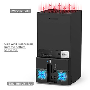 Cooling Fan for Xbox Series X, External USB Cooler Cooling System with USB Hub Port for Xbox Series X Console