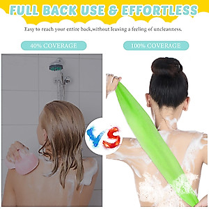 8 Pcs Shower Gloves Body Exfoliating Wash Gloves Set 4 Exfoliating Bath Washcloth Towel Body Scrubber Nylon Back Washer 4 Pair Scrub mitts for Women Men Skin Stretchable Pull Strap Washcloth