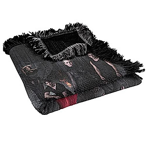 LOGOVISION The Vampire Diaries Blanket, 50"x60" Group Poster Woven Tapestry Cotton Blend Fringed Throw Blanket