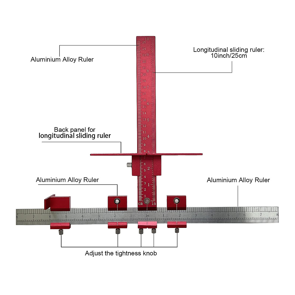 WAYCOJOY Cabinet Hardware jig Cabinet Hardware Template for Installing Drawers Pulls and Pulls on Cabinet Doors Cabinet Handle Template Tool for Handle and Pull Installation (All Aluminum)