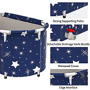 Portable Foldable Bathtub, 48" Freestanding Soaking Bath Tub for Adults, Separate Family Bathroom SPA Tub, Folding BathTub for Adult, Efficient maintenance of Temperature, Ideal for Hot Bath Ice Bath