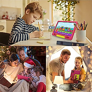 Mouikei Kids Tablet 10 inch Tablet for Kids, 2GB+32GB Android 12 Kids Tablet with Case, Parental Control APP, Dual Camera, Educational Games, Kidoz Pre-Installed Children Tablet (Pink)