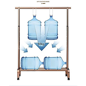 NEOCHY Heavy-Duty Hangers, Stainless Steel Tube Clothing Display Racks, Liftable and Mobile Drying Racks, Household Racks/Black/140Cm