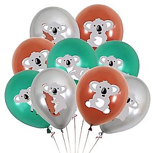 Koala Birthday Party Decorations with Cute Koala Happy Birthday Banner, Latex Balloons, Cake Cupcake Toppers for Koala Birthday Party Jungle Animal Party Supplies