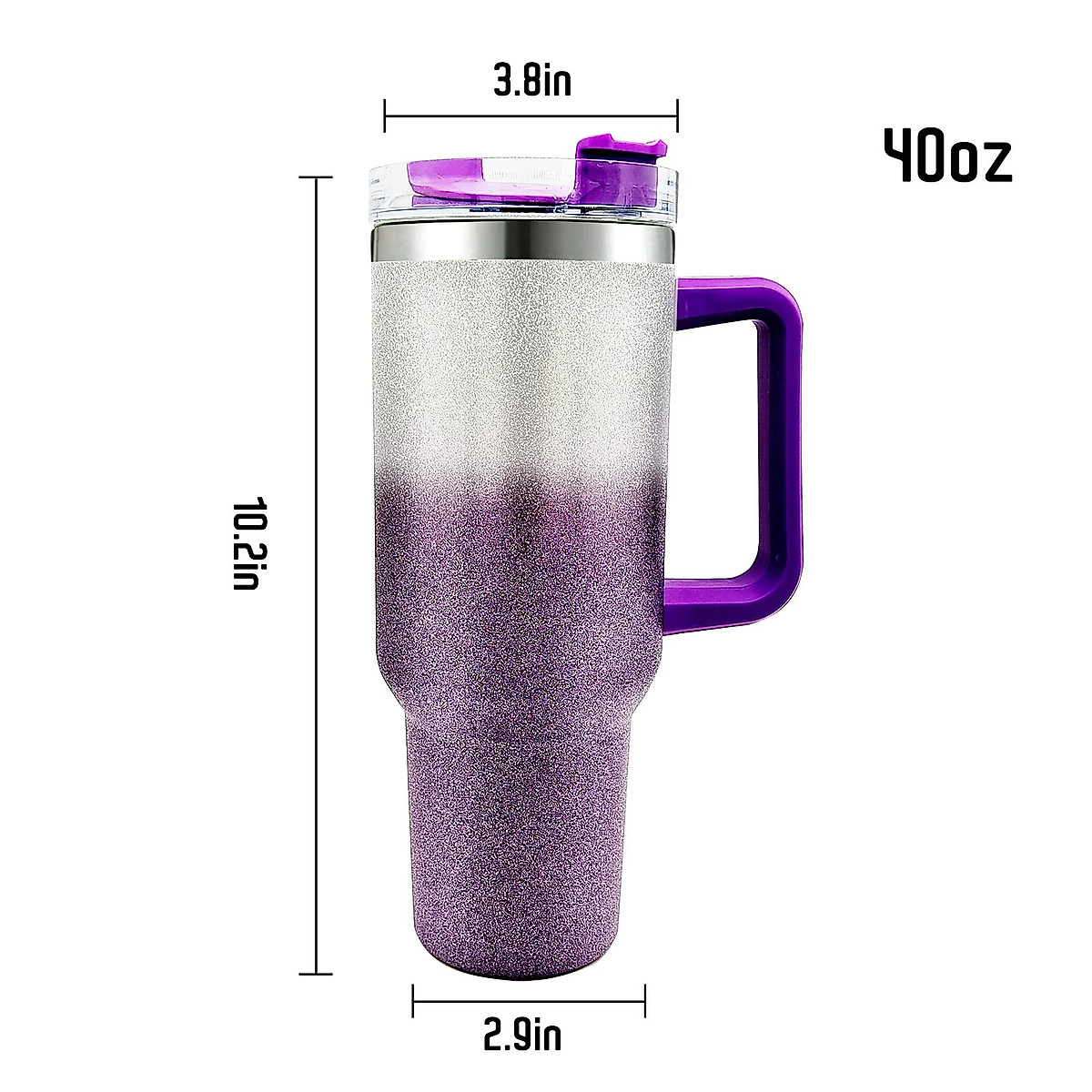 Personalized Tumblers with Names, Custom 40oz Insulated Stainless Steel Travel Mug Coffee Cups with Handle and Straw Lid, Personalized Gifts for Birthday Anniversary Women Men Him Her