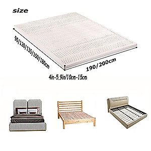 Natural Latex Hybrid Mattress,5in Trundle Mattress Medium Soft Organic Mattress Foldable Floor Sleeping Bed Tatami Mat with Cotton Cover,King 180x200cm