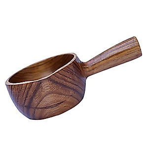 DOITOOL Wooden Water Ladle Japanese Style Wooden Scoop Ladle Water Dipper Bath Scoop for Water Sauna Garden Tea