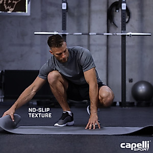 Capelli Sport Yoga Mat Non Slip, All Purpose PVC Fitness and Workout Mat, Grey, 6 mm