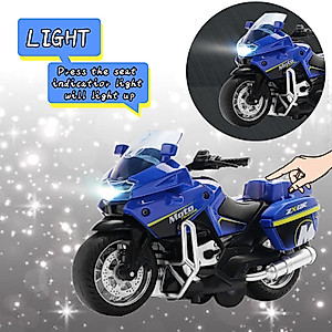 YA LE MING Die-Casting Motorcycle Toys,with Light and Music Toys Motorcycle Model, Toy Motorcycle for Kids 3-9 (Blue)