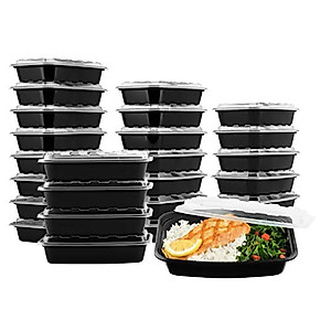 Snap Pak 12010 Storage Containers 28 oz. Clear Lid/Black Base BPA Free, Microwave, Freezer & Dishwasher Safe Air Tight Seal, Very Durable Keeps Food F