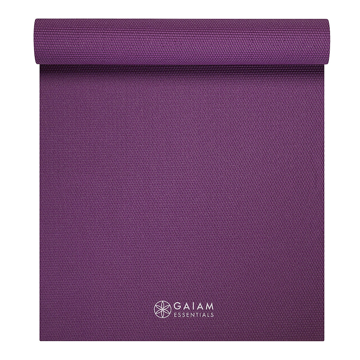 Gaiam Essentials Premium Yoga Mat with Yoga Mat Carrier Sling, Purple, 72 InchL x 24 InchW x 1/4 Inch Thick