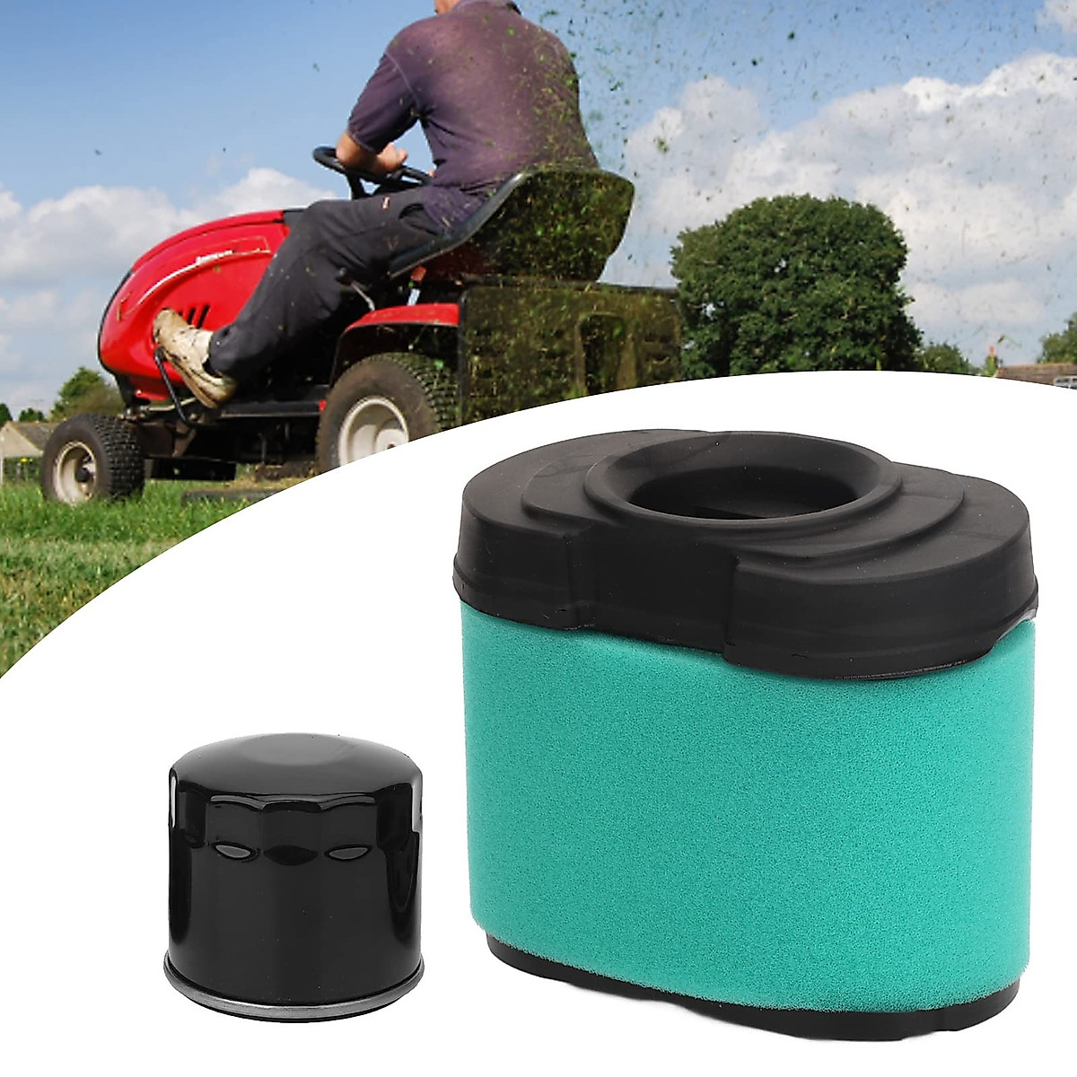 Zixyqol Lawn Mower Air Filter Repair Kit, Air Filter Spark Plug Fuel Filter Metal Buckle Grass Trimmer Aessories for Crafts-man YT4000