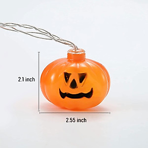 Halloween String Lights, 9.8 FT 20LED Pumpkin Lights StringJack-O-Lantern Battery Operated String Lights, 2 Modes, Operated for Home Garden Yard Decorations Holiday Lights Party Supplies, white