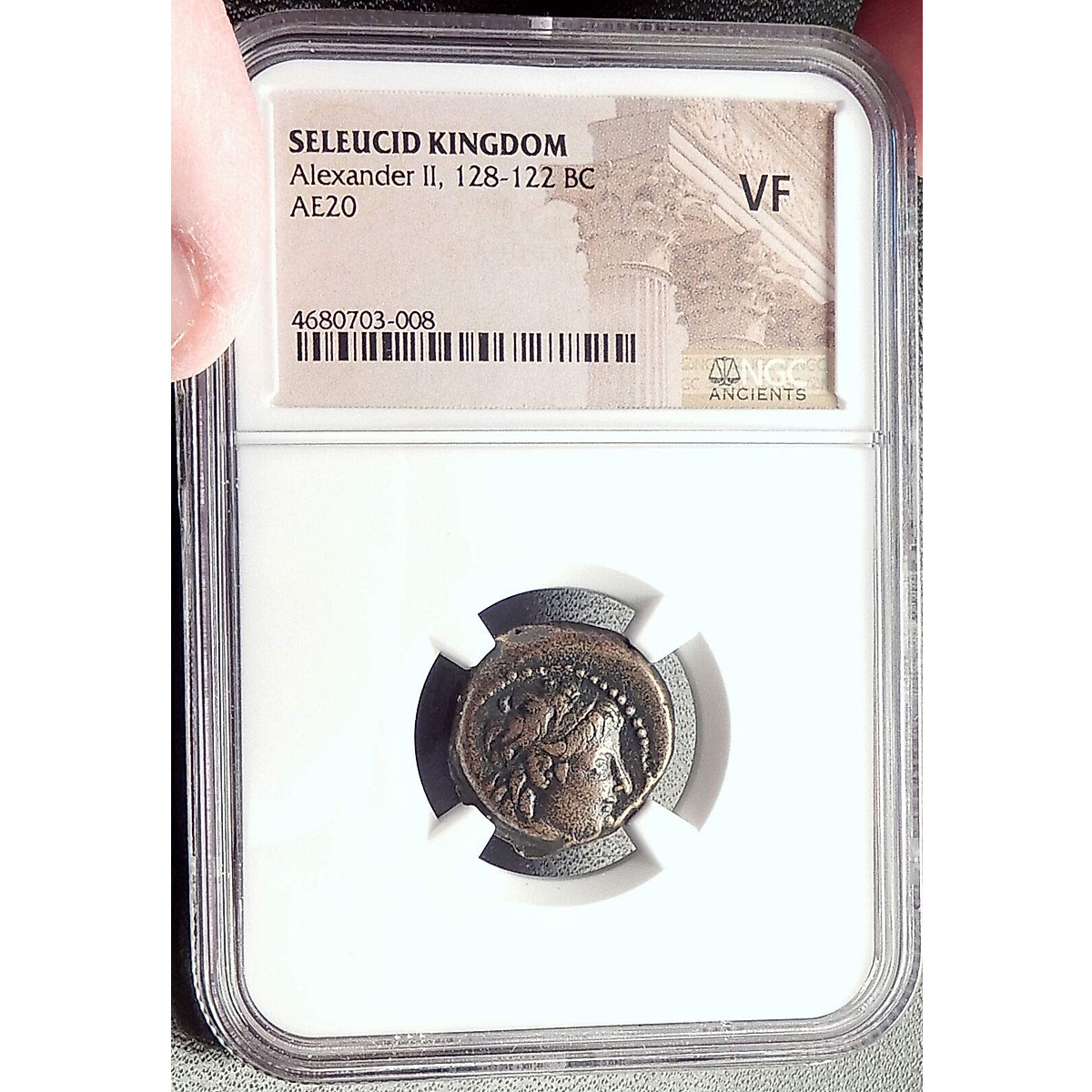 128 GR ALEXANDER II Zabinas Ancient 128BC Seleukid Greek coin VF NGC