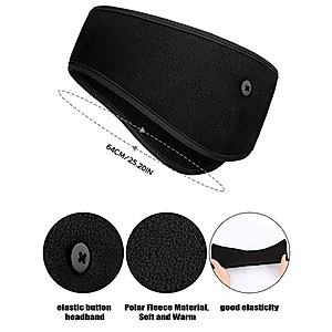 Syhood 6 Pieces Winter Fleece Ear Warmer Headband Ear Muffs Head Wraps with Winter Fleece Neck Warmers Gaiter for Outdoor Sport Activities