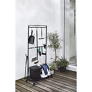 Yamazaki Home Tower Rolling Supplies Rack closet storage and organization systems, One Size, Black