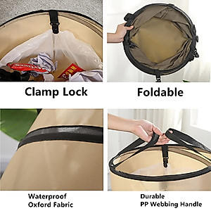 Generic Collapsible Trash Can, 36L, Polyester, for Camping, Black