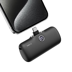 iWALK Portable Charger 4800mAh 20W USB C Power Bank Small Fast Charging Docking Battery Pack with LED Display Compatible with iPhone 15,15 Plus,15 Pro,15 Pro Max,Black
