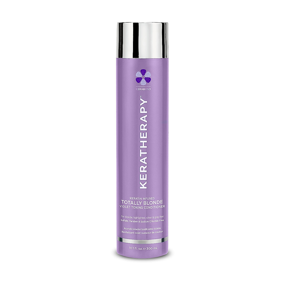 KERATHERAPY Keratin Infused Totally Blonde Violet Toning Conditioner, 10.1 fl. oz., 300 ml - Keratin Therapy Purple Conditioner for Blonde Hair, Brassy, Silver, & Highlighted - Sulfate & Paraben Free