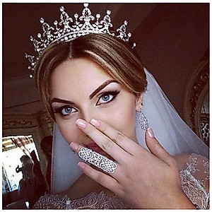 COCIDE Queen Tiaras and Crown with Comb for Women Silver Crystal Headband Rhinestones Princess Hairpiece for Girls Wedding Hair Accessories for Bridesmaids Bridal Prom Halloween Costume Cosplay Gifts
