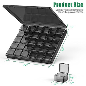 30 Packs Plastic Stackable Organizer Container with Lids, Mini Containers for Beads, Glitter, Slime, Paint or Seed Storage - Black (Black)