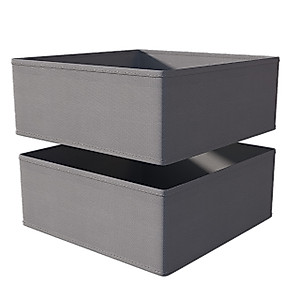 NAC HOOH Bra Organizer 2Pack Drawer Organizers Clothes Underwear Drawer Organizer Foldable Closet Organizers and Storage Dresser Drawer Dividers for Clothes Socks Scarves Towels Ties (2 PACK Gray)