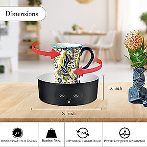 Riomh Rotating Display Stand, 360 Degree Automatic Mute Spin Turntable for Photography Display, Shooting Videos, Figures and Collections Display (Black)