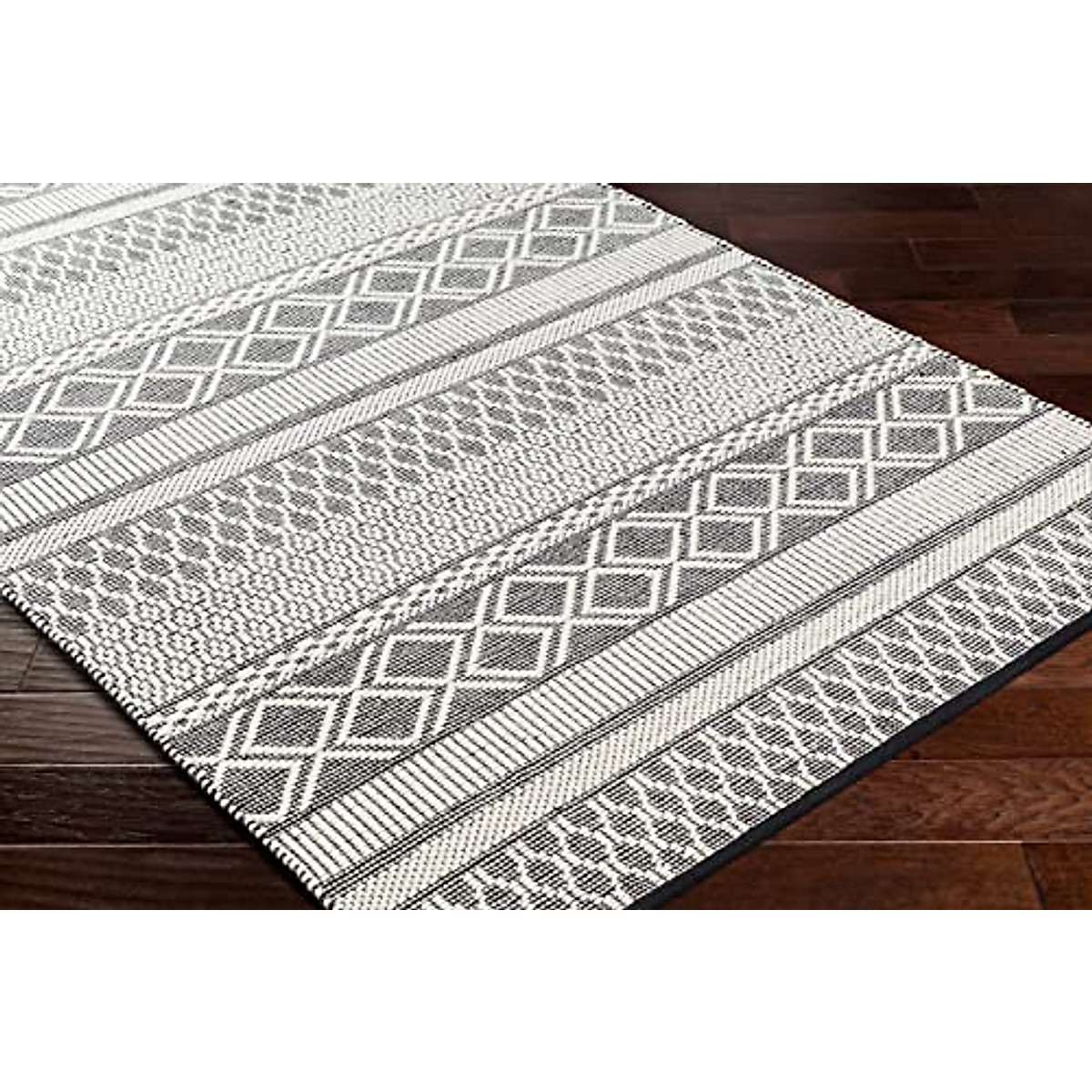 Hauteloom Hala Wool Living Room, Bedroom Area Rug - Gray, Ivory - 8' x 10'