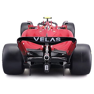 Bburago - 1/18 Scale Model Compatible with Ferrari Replica Miniature Model Compatible with Scuderia F1-75 # 55 Compatible with Carlos Sainz Season 2022 Formula 1 Scale Model Collectible (Red)