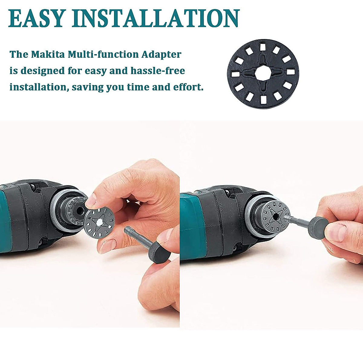 196271-6 Quick-Fit Accessory Adapter for Makita Hex Interface Oscillating Tool 1/4-inch, Gray