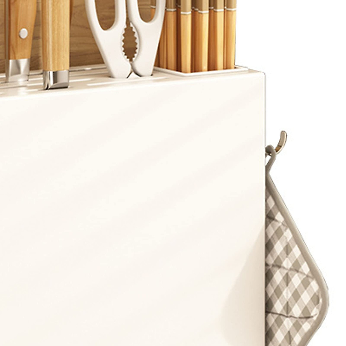 Knife Holder Knife Holder Kitchen Knife Drying Holder, Multifunction Kitchen Integrated Chopsticks Cutting Board Storage Rack Organizer White Fruit Knives, Kitchen Knives, Scissors, 13.2 X 5.2 X 9.1In