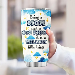 JENOIS Mom Gifts, Tumbler 20 Oz With Lid And Straw, Mama Cups Mother For Funny Tumblers Women Mothers Day Handle Coffee Insulated, Being A Mom